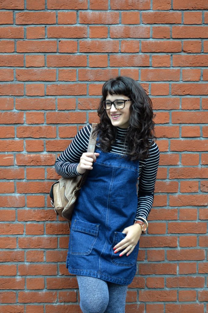 What I Wore: denim pinafore dress | Call me Katie